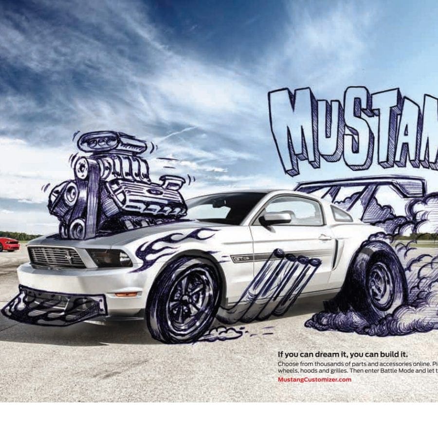 Mustang Customizer print ad surfaces, 'If you can dream it, you can ...