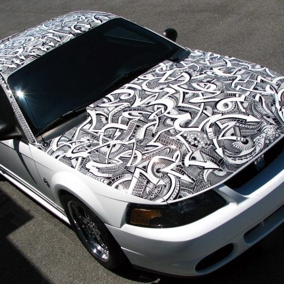 Artist creates Sharpie Marker masterpiece on 1999 Mustang GT - Mustang ...