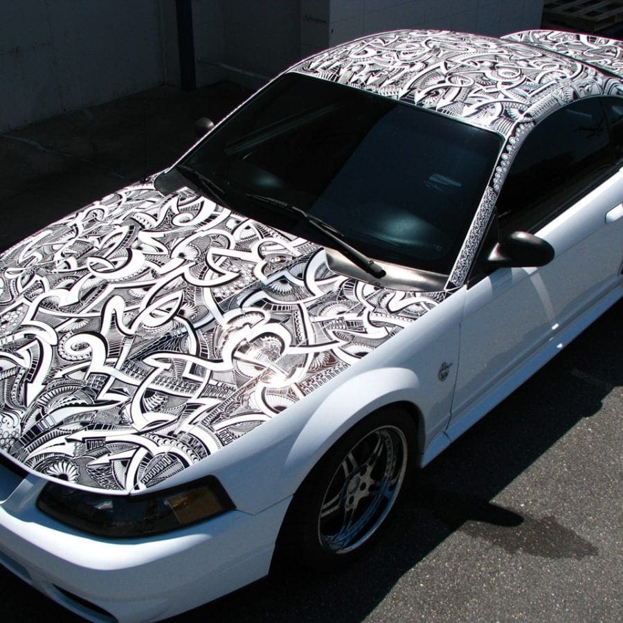 Artist creates Sharpie Marker masterpiece on 1999 Mustang GT - Mustang ...
