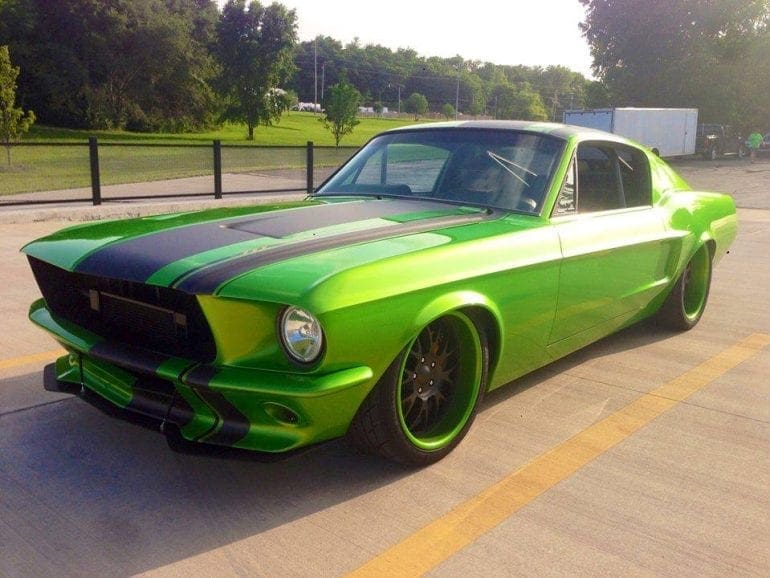 Snakeskin Viper Green 67' Fastback with Heidts Pro-G IRS is truly ...