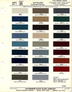 1966 Mustang Color Information