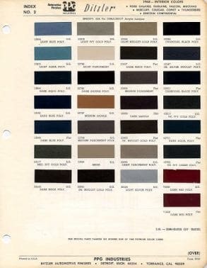 1968 Mustang Color Information