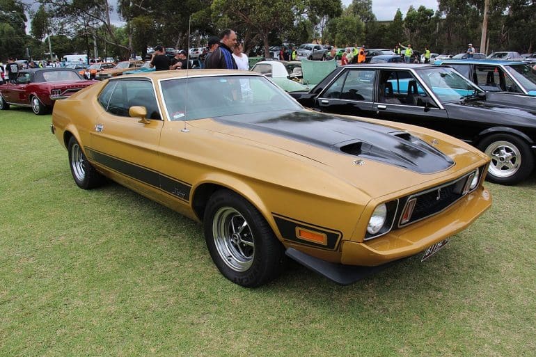 Light Yellow Gold 1973 Ford Mustang