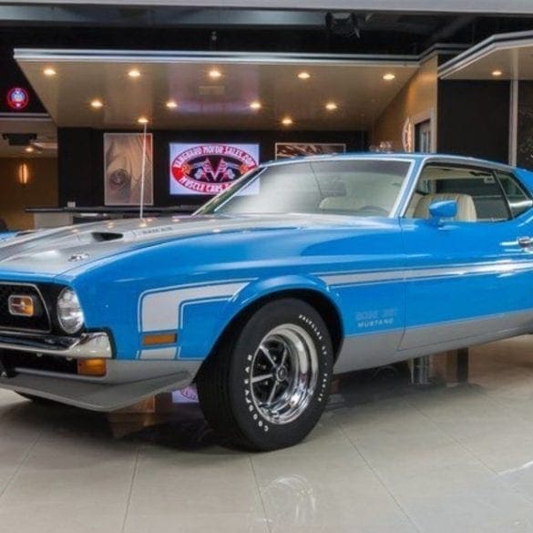 Bright Silver Blue 1971 Ford Mustang