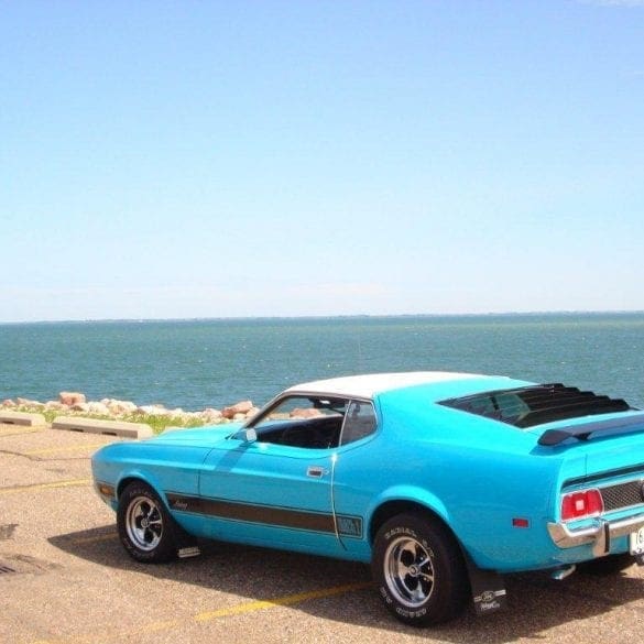 Medium Aqua 1973 Ford Mustang