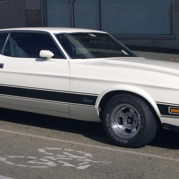 White 1973 Ford Mustang