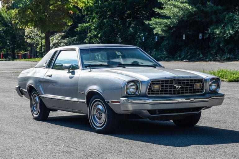 Silver 1975 Ford Mustang