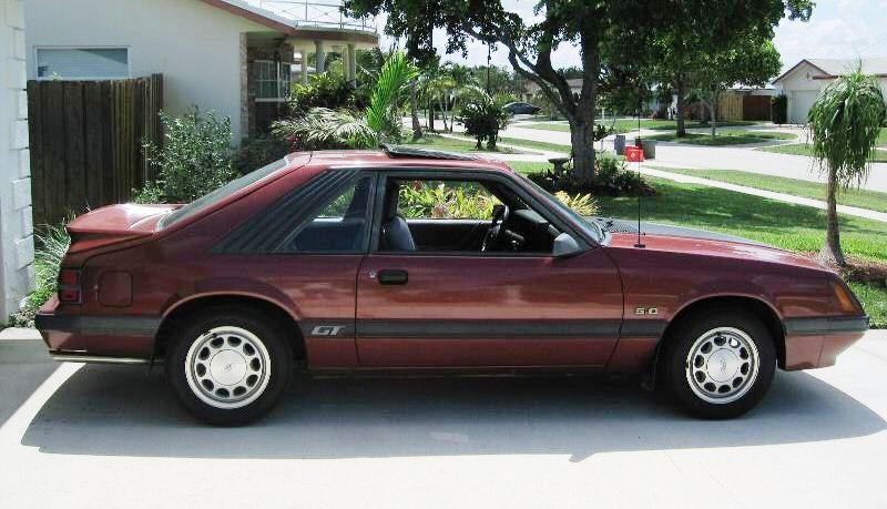 Medium Canyon Red 1985 Ford Mustang