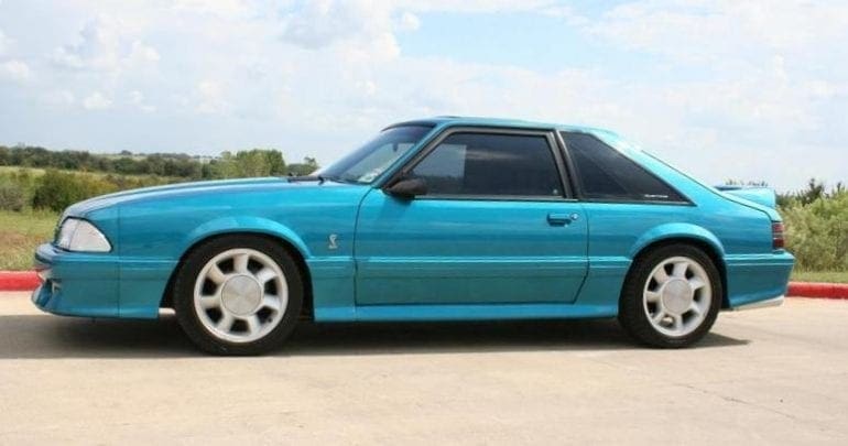 Teal 1993 Ford Mustang