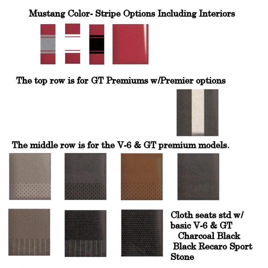 2013 Mustang Color Information