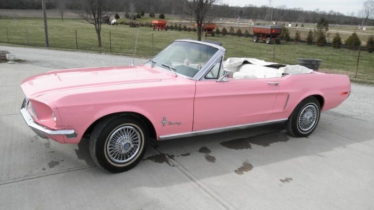 Hot Pink 1968 Ford Mustang