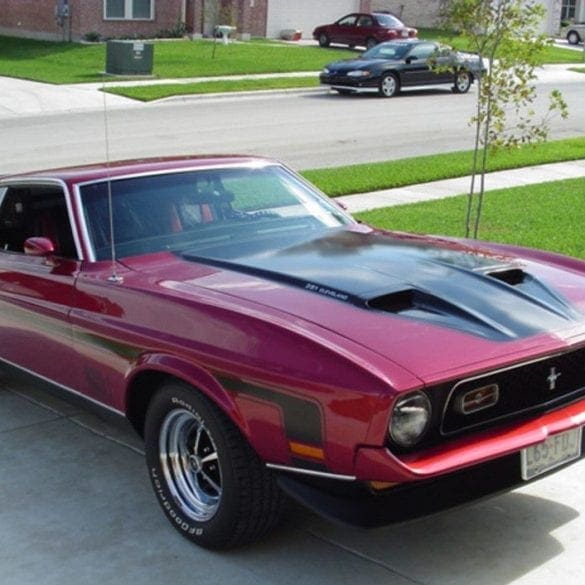 Maroon 1972 Ford Mustang