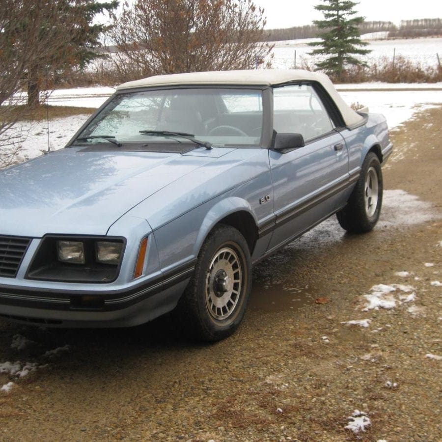 Light Academy Blue Glow 1983 Ford Mustang