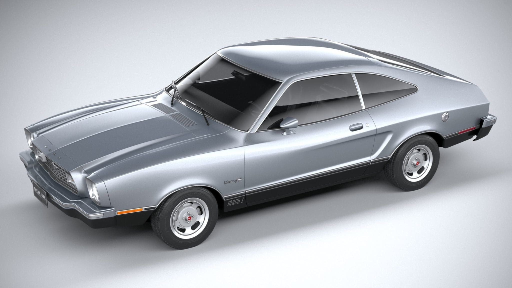 Silver 1974 Ford Mustang