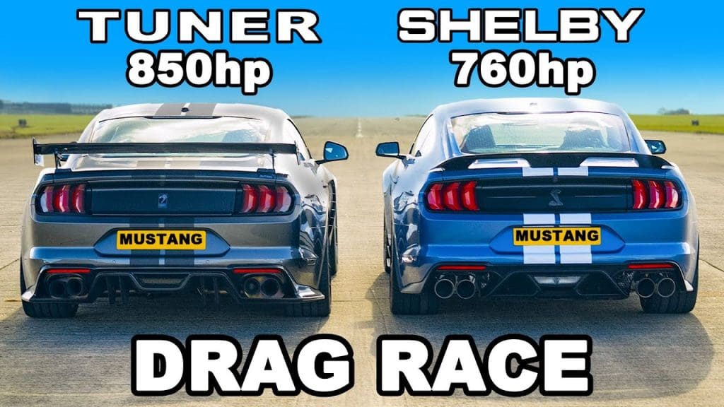 DRAG RACE: Ford Mustang Shelby GT500 v Tuned 850hp Mustang - Mustang Specs
