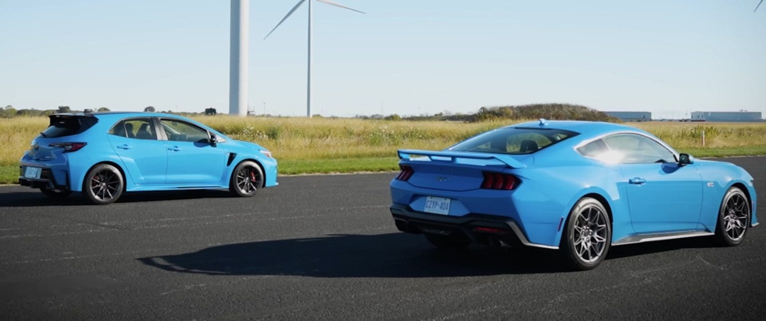Mustang GT Drag Races a GR Corolla - Mustang Specs