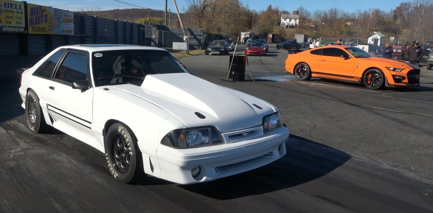 Foxbody Mustang Drag Races a Shelby GT500 - Mustang Specs